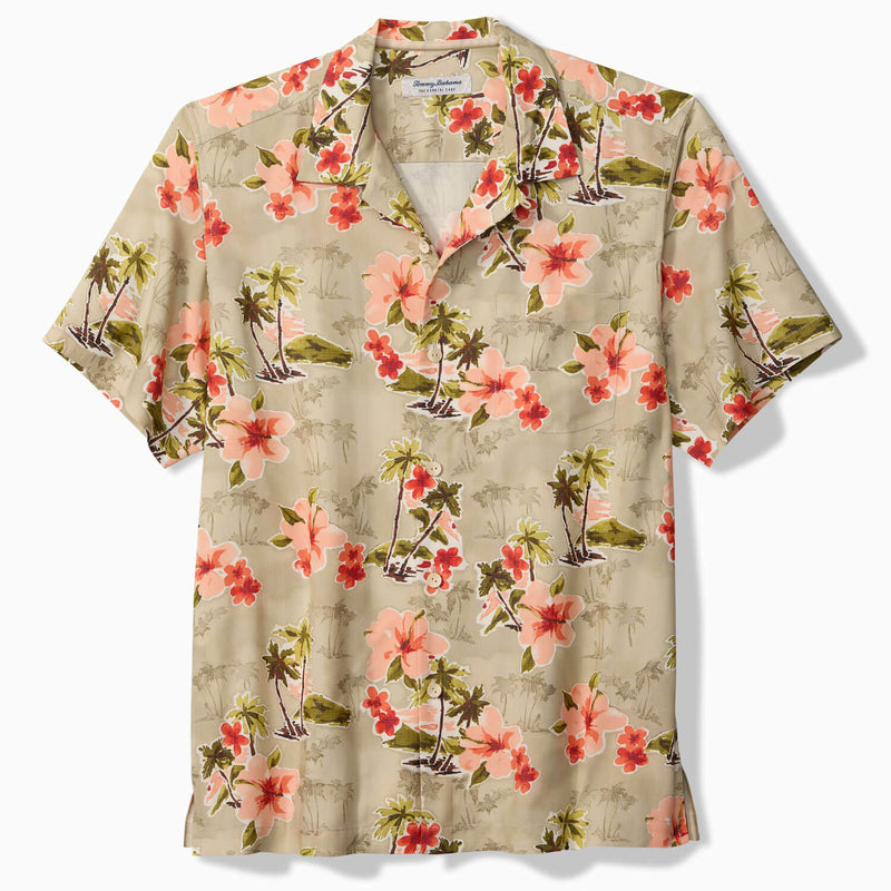 Tommy Bahama Men's Coastal Ease Palm & Petals Camp Shirt in Cameo ...