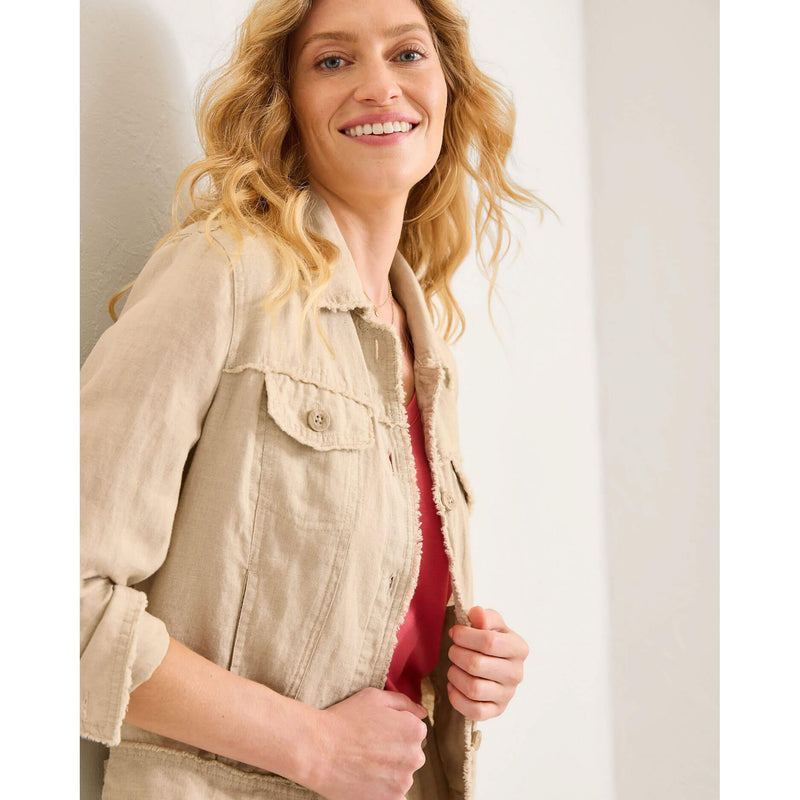 Tommy Bahama Women's Two Palms Raw Edge Jacket in Natural – Island